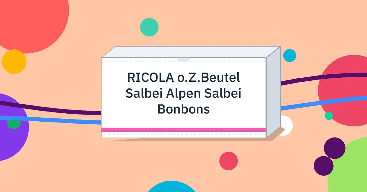 Symbolbild: Packung mit der Aufschrift RICOLA o.Z.Beutel Salbei Alpen Salbei Bonbons (PZN 10943464) – Verfügbarkeit und Bezug in Apotheken in Frankfurt am Main