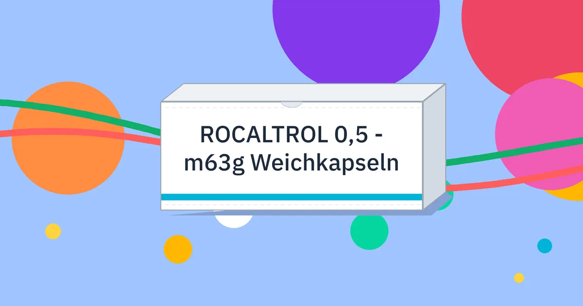 Symbolbild: Packung mit der Aufschrift ROCALTROL 0,5 -m63g Weichkapseln (PZN 00499778) – Verfügbarkeit und Bezug in Apotheken in Frankfurt am Main