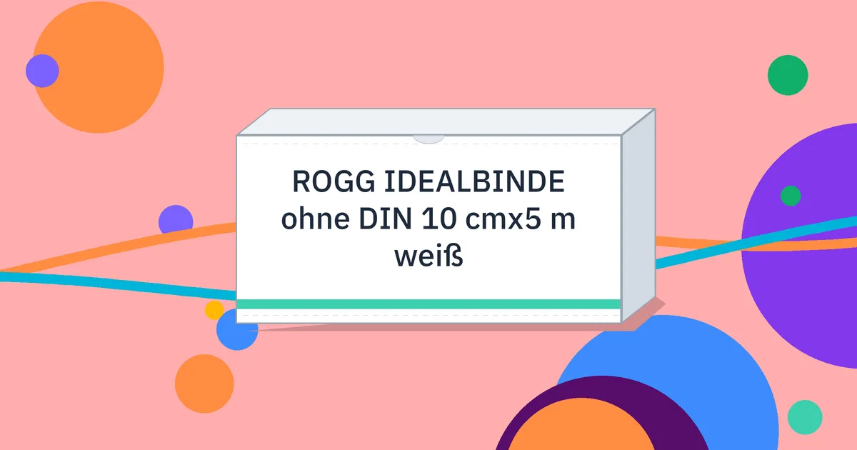 Symbolbild: Packung mit der Aufschrift ROGG IDEALBINDE ohne DIN 10 cmx5 m weiß (PZN 04997875) – Verfügbarkeit und Bezug in Apotheken in Frankfurt am Main