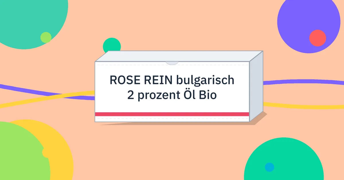 Symbolbild: Packung mit der Aufschrift ROSE REIN bulgarisch 2 prozent Öl Bio (PZN 00116501) – Verfügbarkeit und Bezug in Apotheken in Frankfurt am Main
