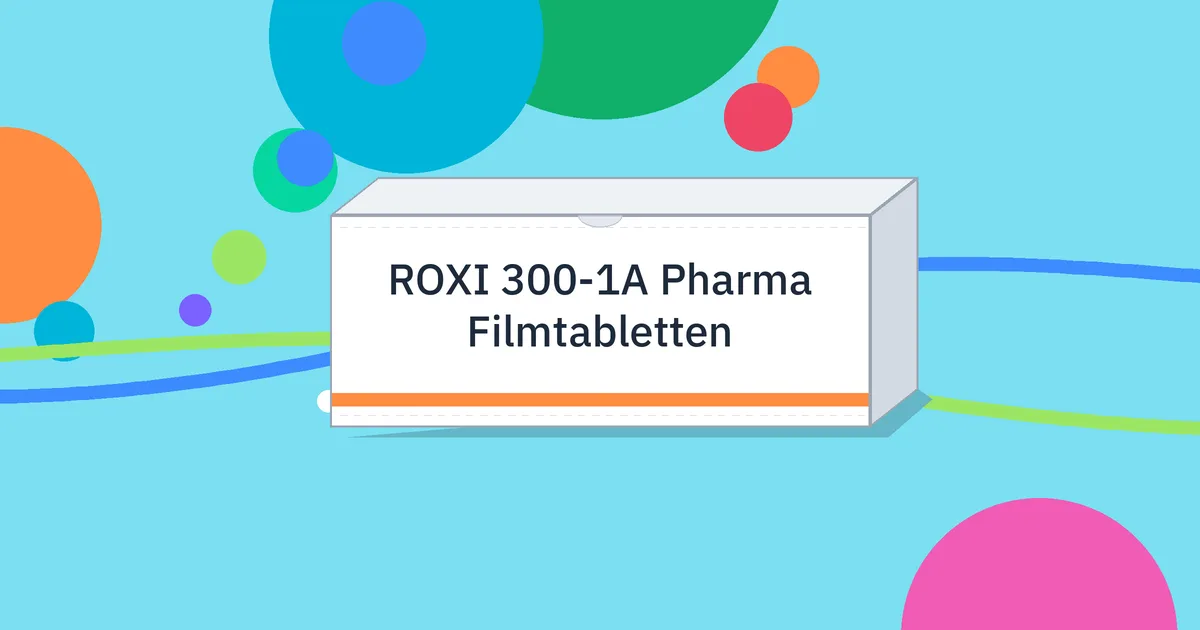 Symbolbild: Packung mit der Aufschrift ROXI 300-1A Pharma Filmtabletten (PZN 02197432) – Verfügbarkeit und Bezug in Apotheken in Frankfurt am Main