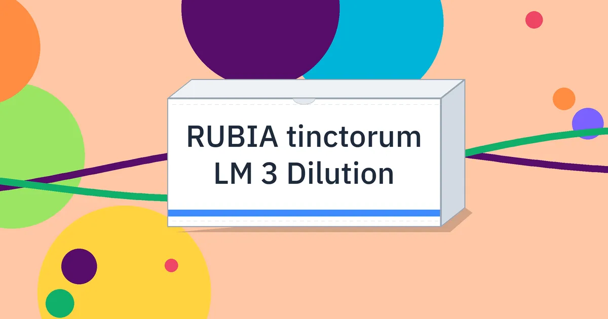 Symbolbild: Packung mit der Aufschrift RUBIA tinctorum LM 3 Dilution (PZN 13056640) – Verfügbarkeit und Bezug in Apotheken in Frankfurt am Main