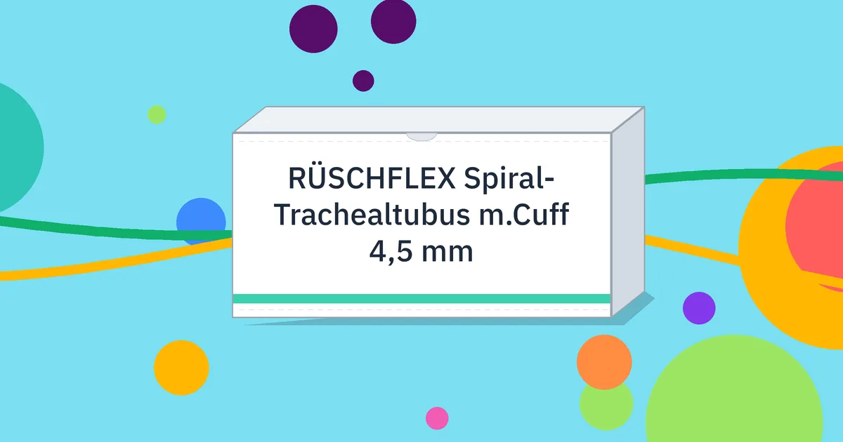 Symbolbild: Packung mit der Aufschrift RÜSCHFLEX Spiral-Trachealtubus m.Cuff 4,5 mm (PZN 12463679) – Verfügbarkeit und Bezug in Apotheken in Frankfurt am Main
