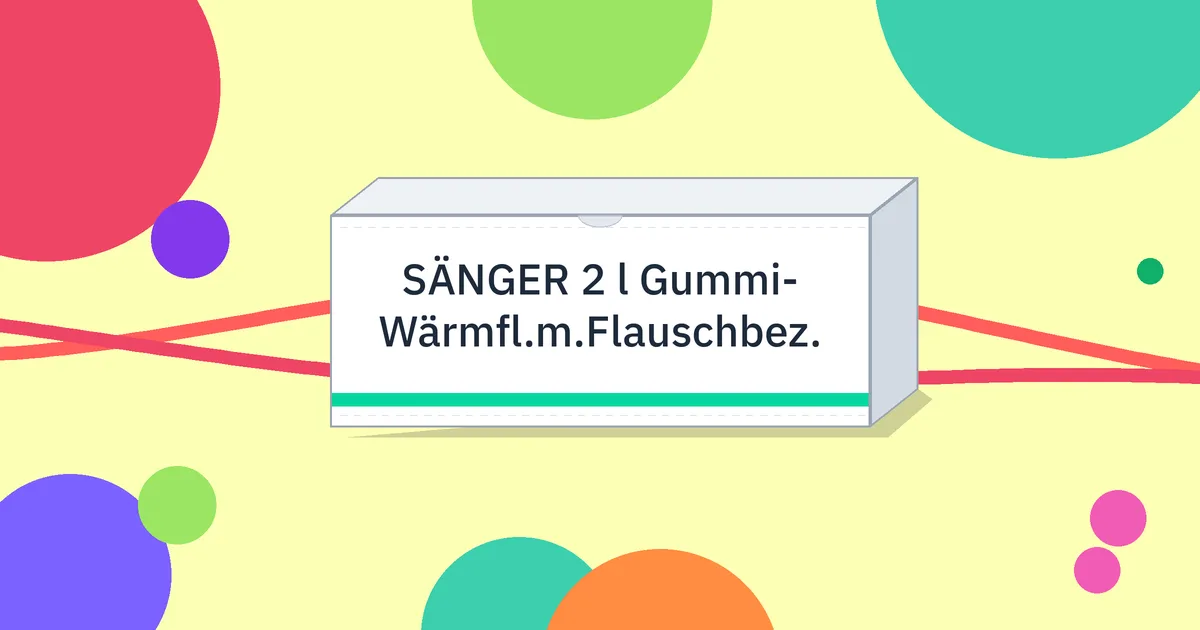 Symbolbild: Packung mit der Aufschrift SÄNGER 2 l Gummi-Wärmfl.m.Flauschbez. (PZN 00816428) – Verfügbarkeit und Bezug in Apotheken in Frankfurt am Main