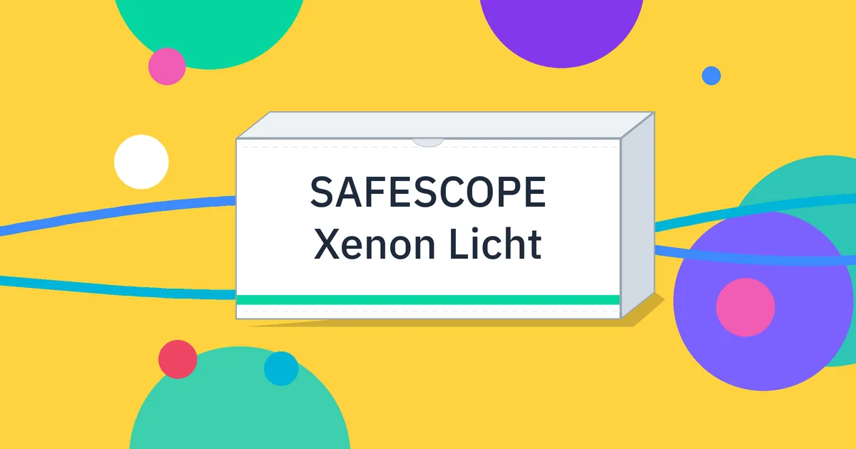 Symbolbild: Packung mit der Aufschrift SAFESCOPE Xenon Licht (PZN 01810899) – Verfügbarkeit und Bezug in Apotheken in Frankfurt am Main
