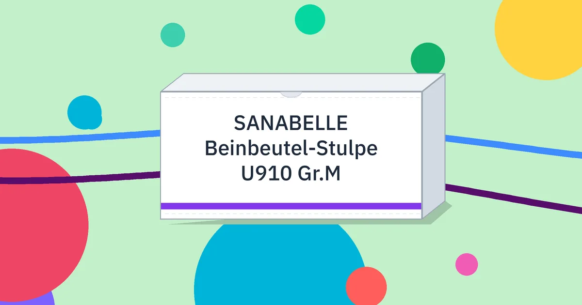 Symbolbild: Packung mit der Aufschrift SANABELLE Beinbeutel-Stulpe U910 Gr.M (PZN 14160693) – Verfügbarkeit und Bezug in Apotheken in Frankfurt am Main
