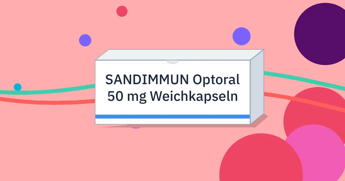 Symbolbild: Packung mit der Aufschrift SANDIMMUN Optoral 50 mg Weichkapseln (PZN 04680227) – Verfügbarkeit und Bezug in Apotheken in Frankfurt am Main