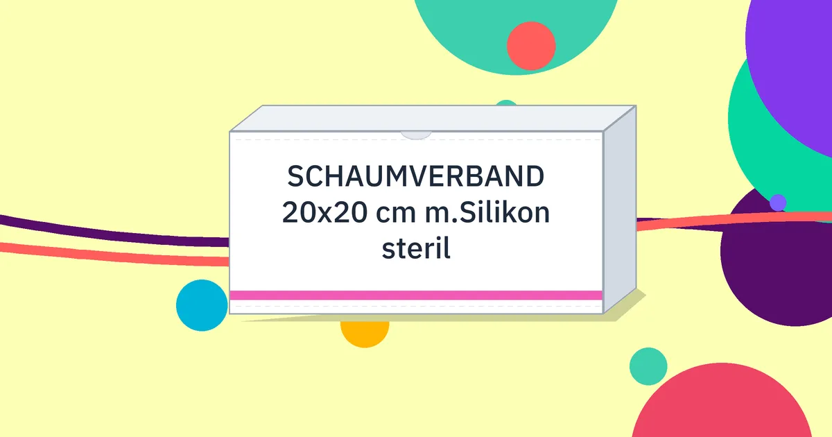 Symbolbild: Packung mit der Aufschrift SCHAUMVERBAND 20x20 cm m.Silikon steril (PZN 19509367) – Verfügbarkeit und Bezug in Apotheken in Frankfurt am Main