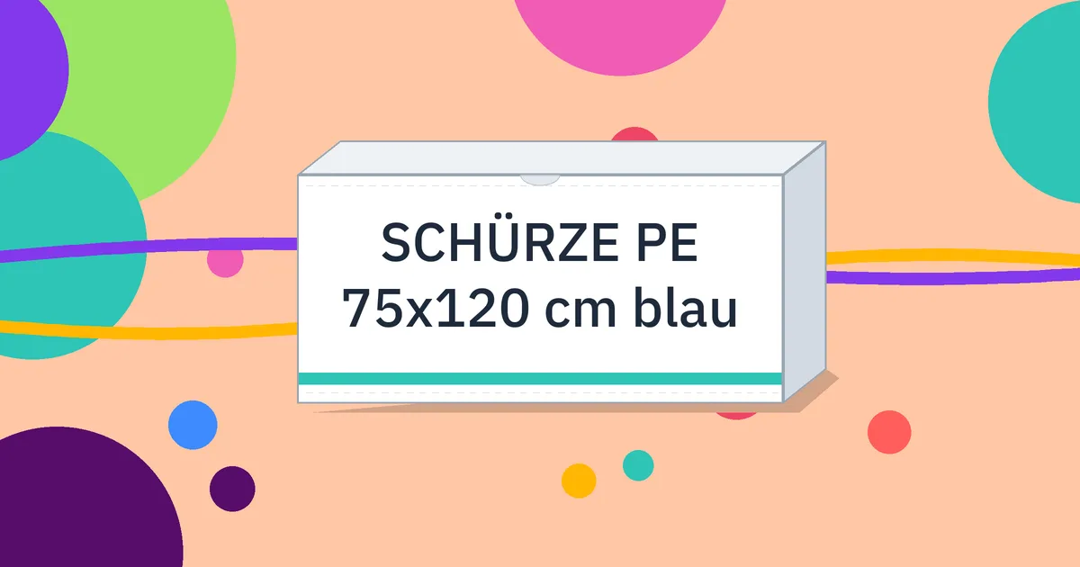 Symbolbild: Packung mit der Aufschrift SCHÜRZE PE 75x120 cm blau (PZN 07600743) – Verfügbarkeit und Bezug in Apotheken in Frankfurt am Main