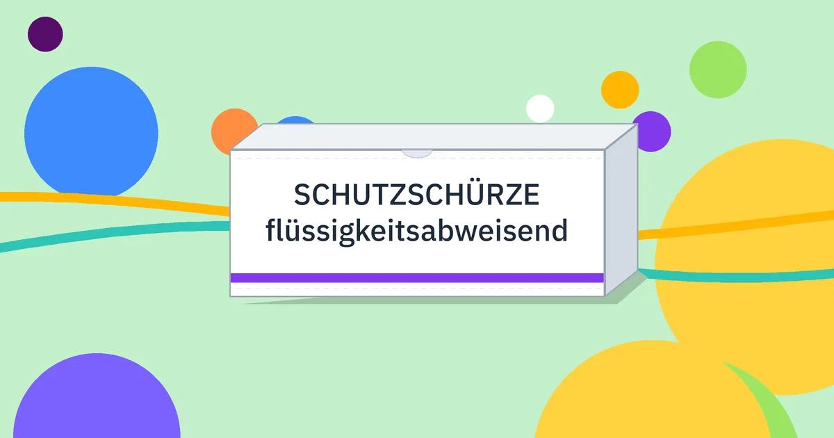 Symbolbild: Packung mit der Aufschrift SCHUTZSCHÜRZE flüssigkeitsabweisend (PZN 11368559) – Verfügbarkeit und Bezug in Apotheken in Frankfurt am Main
