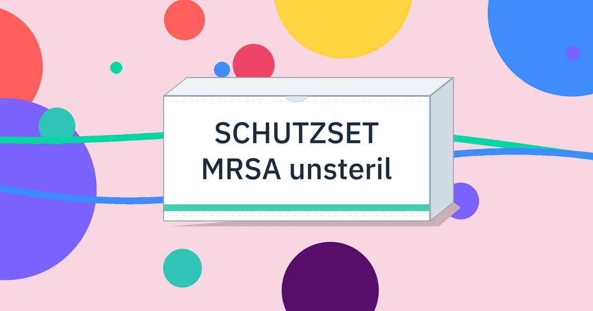 Symbolbild: Packung mit der Aufschrift SCHUTZSET MRSA unsteril (PZN 09307007) – Verfügbarkeit und Bezug in Apotheken in Frankfurt am Main