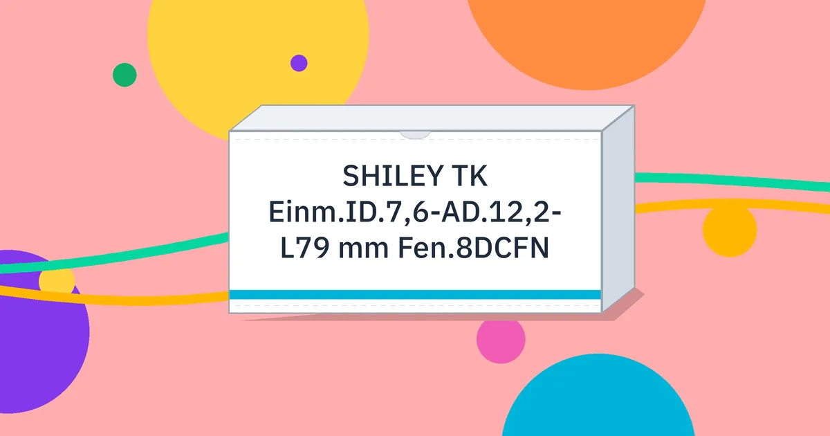 Symbolbild: Packung mit der Aufschrift SHILEY TK Einm.ID.7,6-AD.12,2-L79 mm Fen.8DCFN (PZN 03381008) – Verfügbarkeit und Bezug in Apotheken in Frankfurt am Main