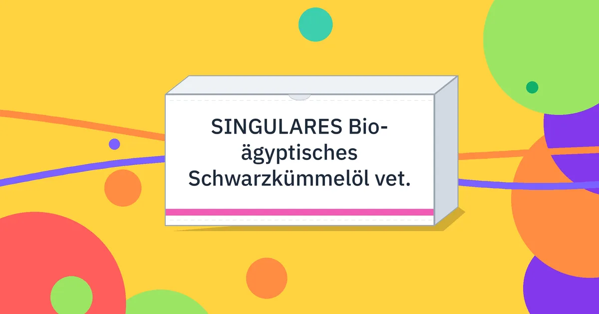 Symbolbild: Packung mit der Aufschrift SINGULARES Bio-ägyptisches Schwarzkümmelöl vet. (PZN 13871713) – Verfügbarkeit und Bezug in Apotheken in Frankfurt am Main