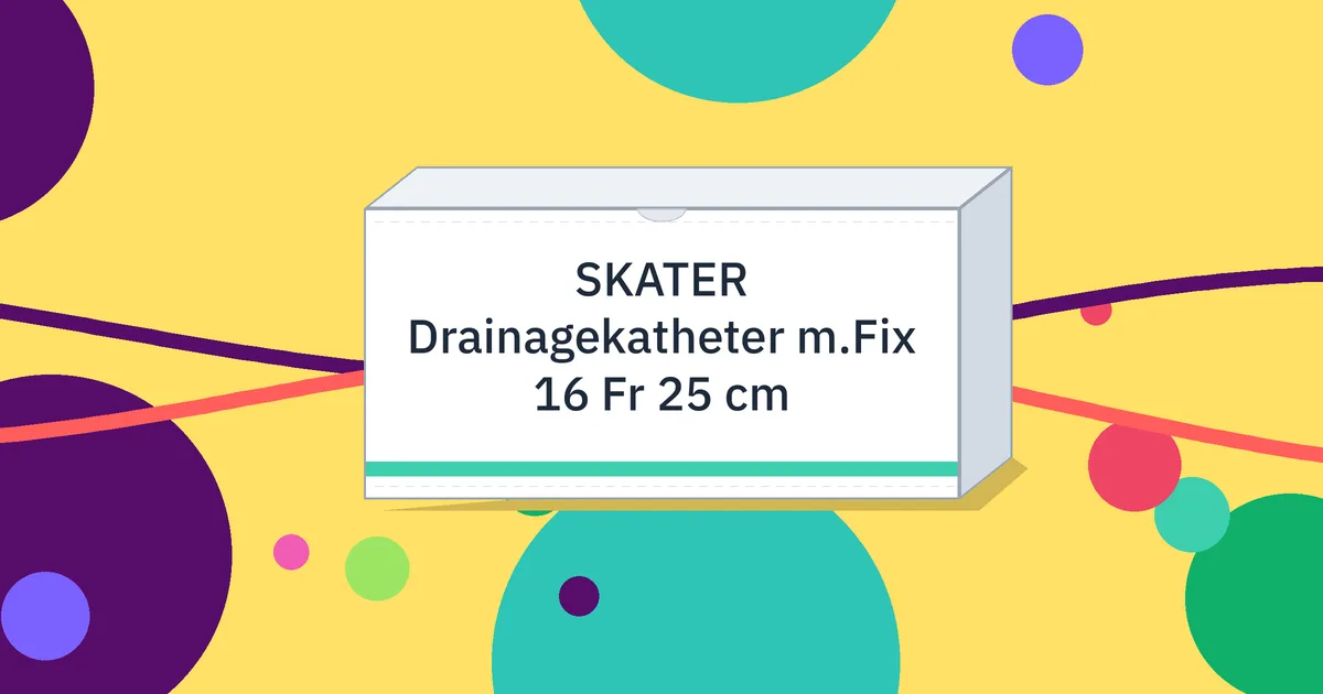 Symbolbild: Packung mit der Aufschrift SKATER Drainagekatheter m.Fix 16 Fr 25 cm (PZN 06769670) – Verfügbarkeit und Bezug in Apotheken in Frankfurt am Main