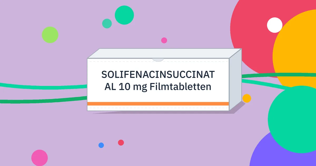 Symbolbild: Packung mit der Aufschrift SOLIFENACINSUCCINAT AL 10 mg Filmtabletten (PZN 15378945) – Verfügbarkeit und Bezug in Apotheken in Frankfurt am Main
