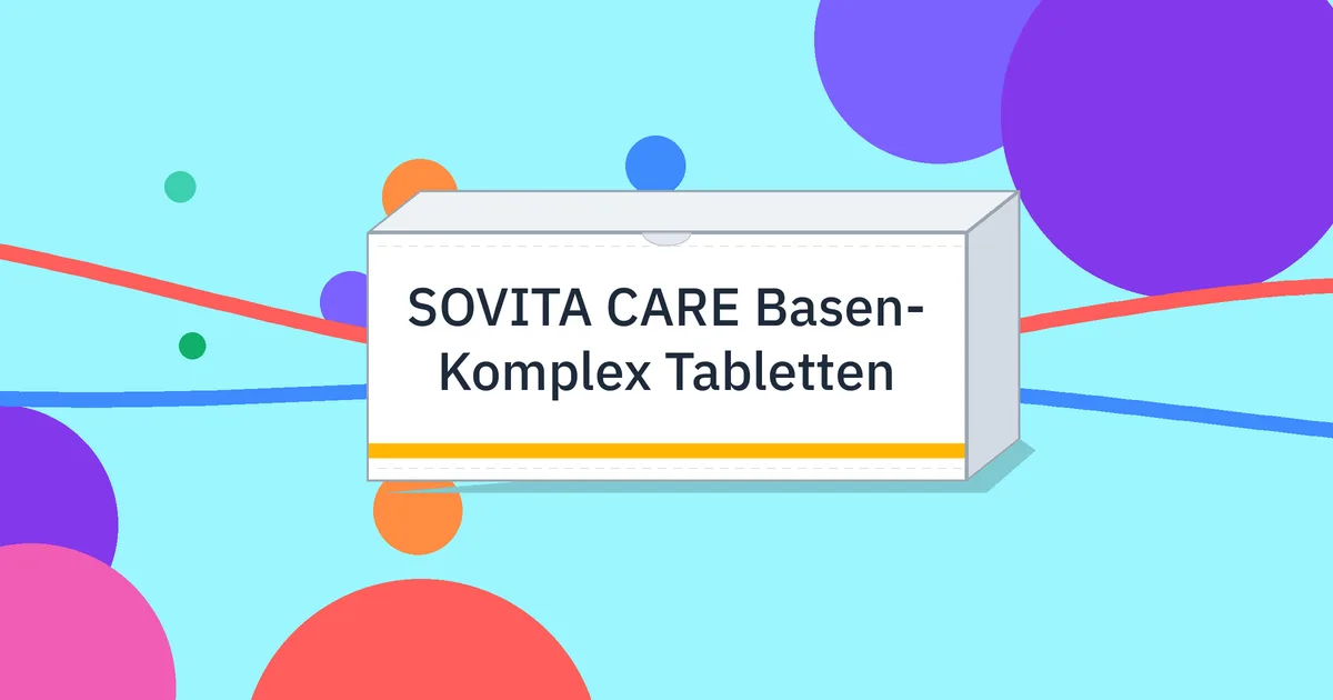 Symbolbild: Packung mit der Aufschrift SOVITA CARE Basen-Komplex Tabletten (PZN 10065673) – Verfügbarkeit und Bezug in Apotheken in Frankfurt am Main