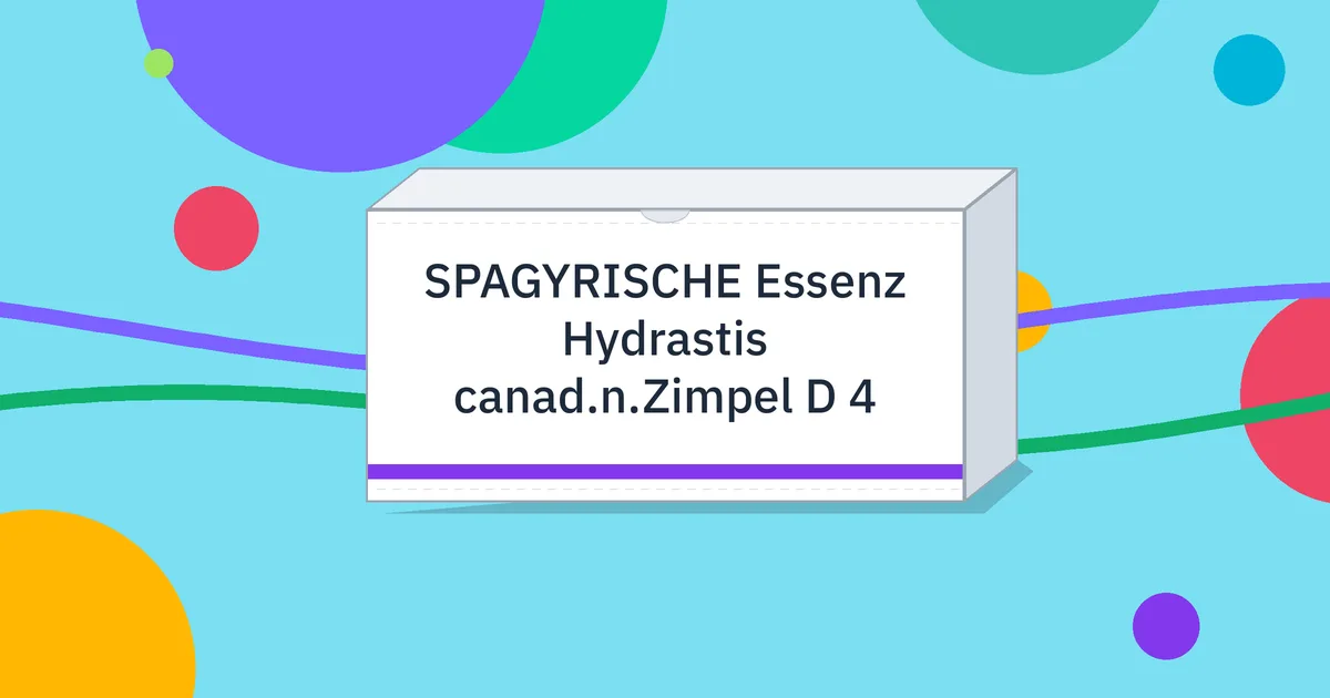 Symbolbild: Packung mit der Aufschrift SPAGYRISCHE Essenz Hydrastis canad.n.Zimpel D 4 (PZN 19096511) – Verfügbarkeit und Bezug in Apotheken in Frankfurt am Main
