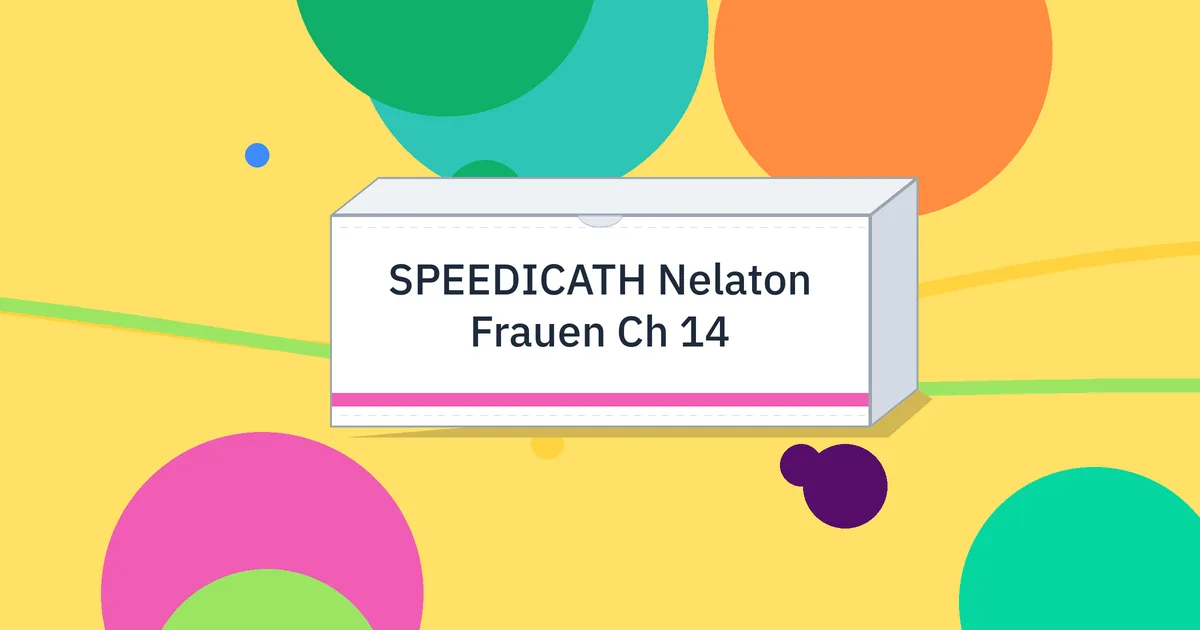 Symbolbild: Packung mit der Aufschrift SPEEDICATH Nelaton Frauen Ch 14 (PZN 11893662) – Verfügbarkeit und Bezug in Apotheken in Frankfurt am Main