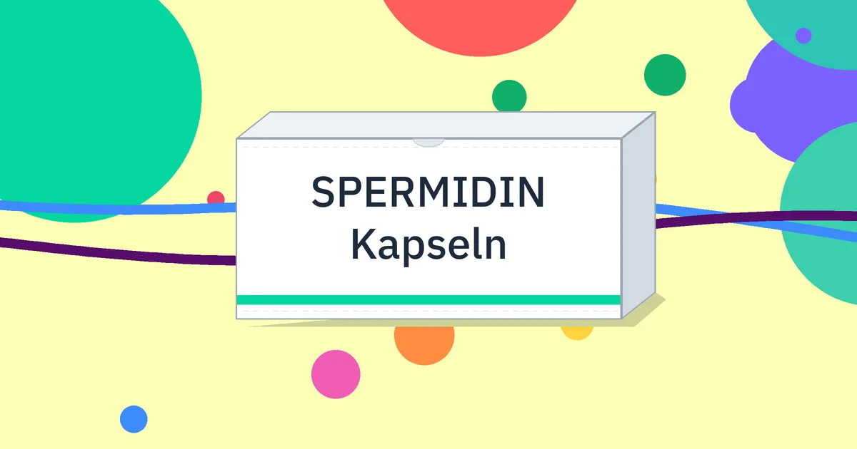 Symbolbild: Packung mit der Aufschrift SPERMIDIN Kapseln (PZN 19345434) – Verfügbarkeit und Bezug in Apotheken in Frankfurt am Main