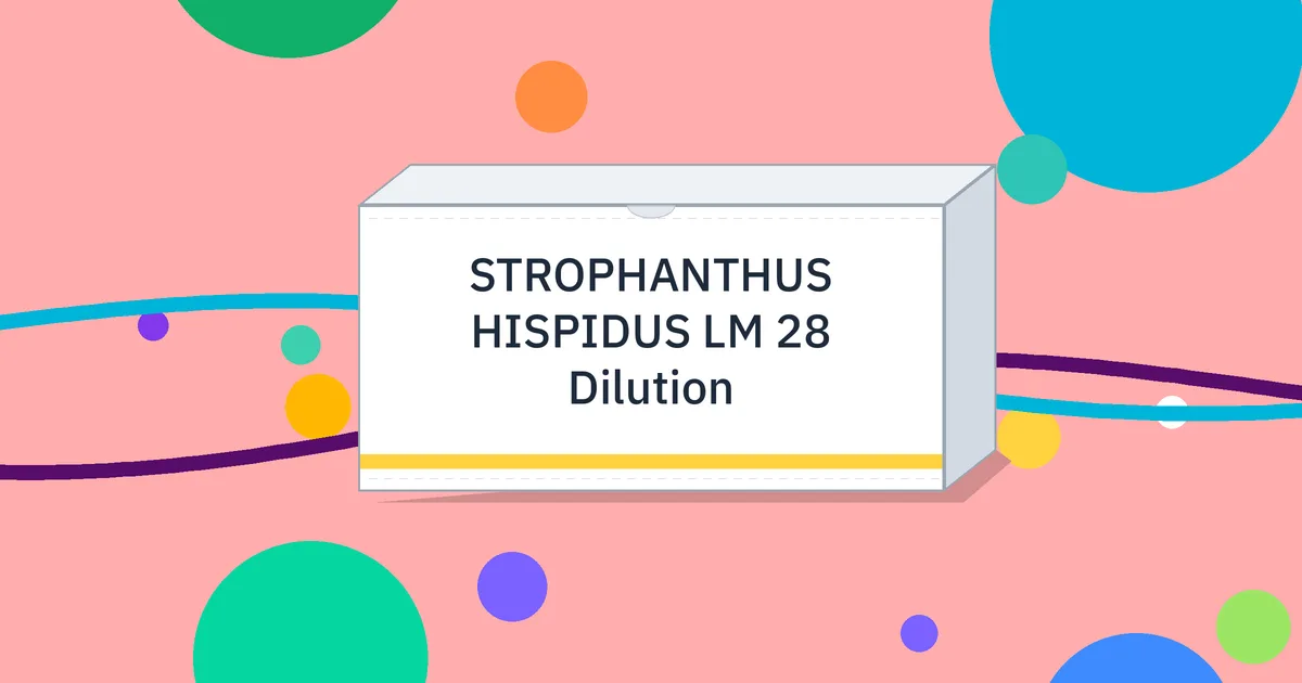 Symbolbild: Packung mit der Aufschrift STROPHANTHUS HISPIDUS LM 28 Dilution (PZN 13205519) – Verfügbarkeit und Bezug in Apotheken in Frankfurt am Main
