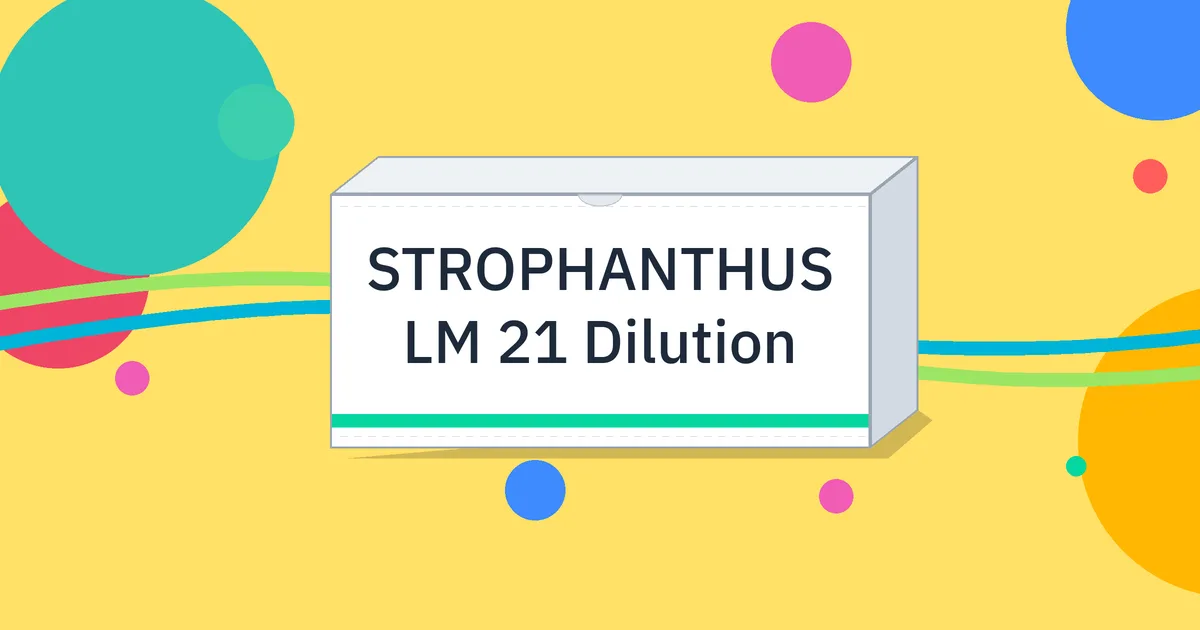 Symbolbild: Packung mit der Aufschrift STROPHANTHUS LM 21 Dilution (PZN 13204980) – Verfügbarkeit und Bezug in Apotheken in Frankfurt am Main