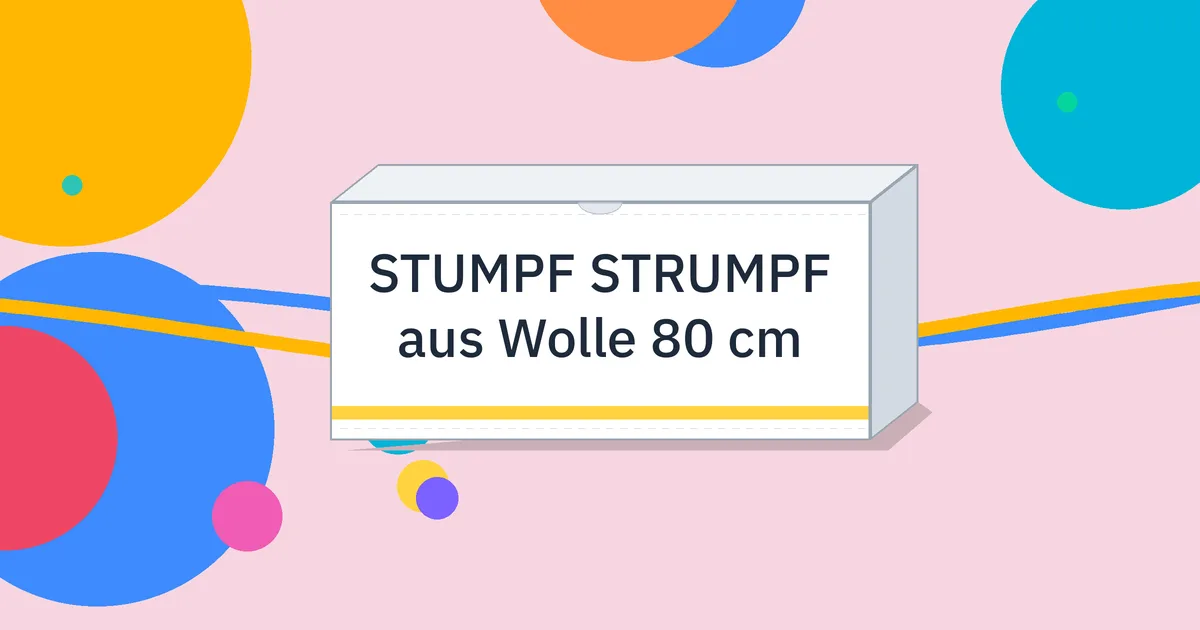 Symbolbild: Packung mit der Aufschrift STUMPF STRUMPF aus Wolle 80 cm (PZN 04865346) – Verfügbarkeit und Bezug in Apotheken in Frankfurt am Main