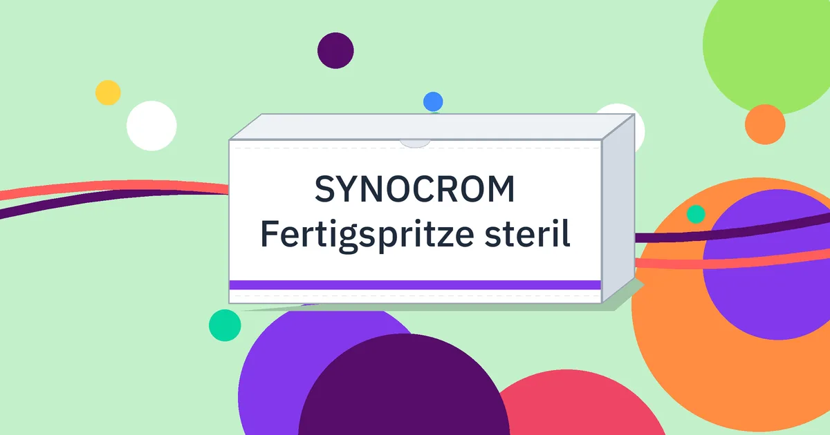 Symbolbild: Packung mit der Aufschrift SYNOCROM Fertigspritze steril (PZN 20776257) – Verfügbarkeit und Bezug in Apotheken in Frankfurt am Main