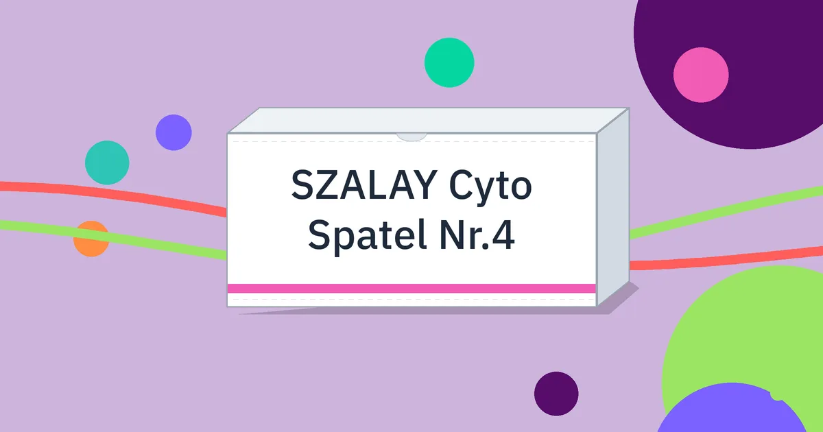 Symbolbild: Packung mit der Aufschrift SZALAY Cyto Spatel Nr.4 (PZN 07439348) – Verfügbarkeit und Bezug in Apotheken in Frankfurt am Main