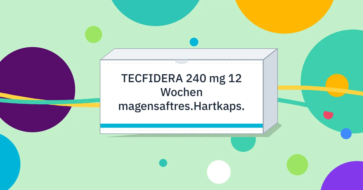Symbolbild: Packung mit der Aufschrift TECFIDERA 240 mg 12 Wochen magensaftres.Hartkaps. (PZN 18830794) – Verfügbarkeit und Bezug in Apotheken in Frankfurt am Main