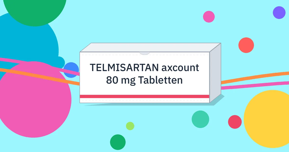 Symbolbild: Packung mit der Aufschrift TELMISARTAN axcount 80 mg Tabletten (PZN 16880428) – Verfügbarkeit und Bezug in Apotheken in Frankfurt am Main