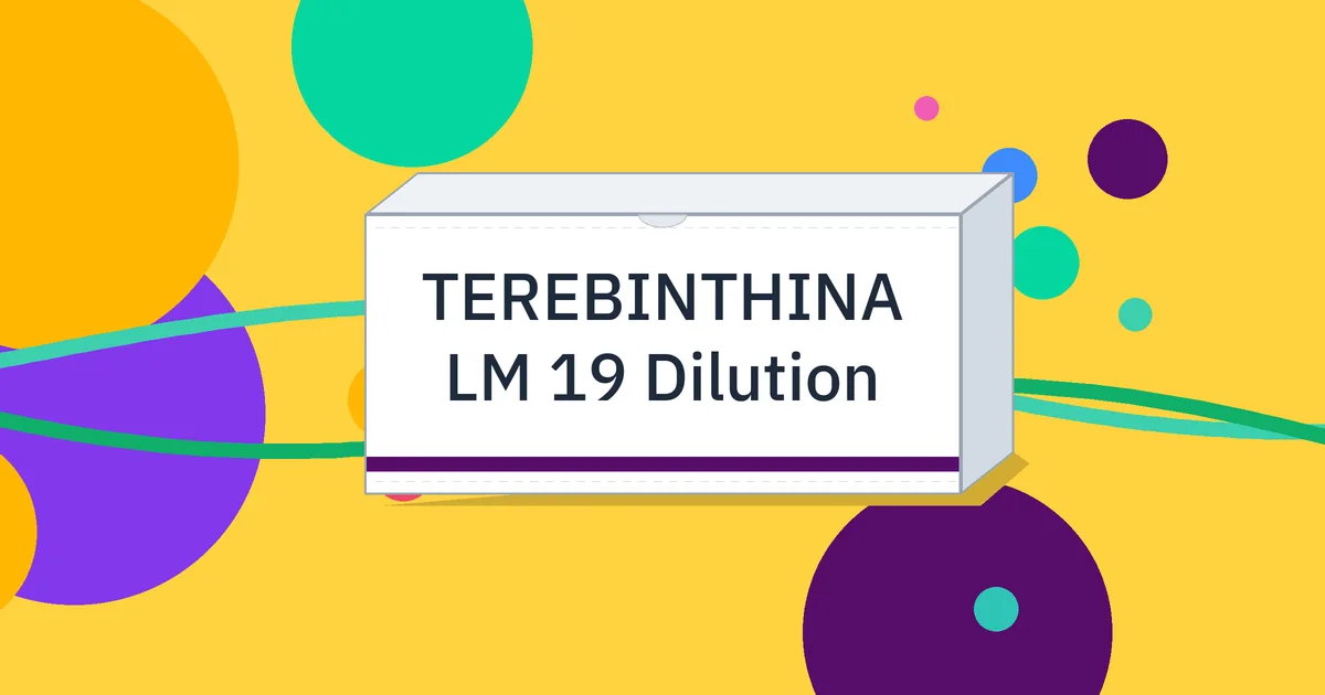 Symbolbild: Packung mit der Aufschrift TEREBINTHINA LM 19 Dilution (PZN 13216693) – Verfügbarkeit und Bezug in Apotheken in Frankfurt am Main