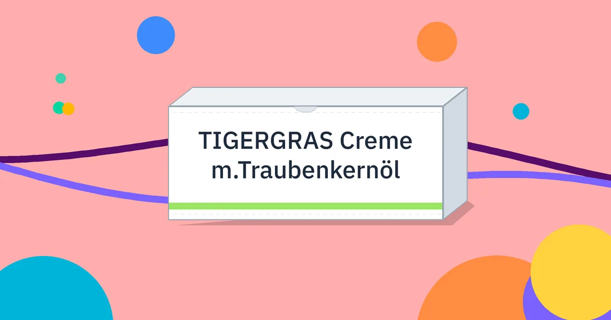 Symbolbild: Packung mit der Aufschrift TIGERGRAS Creme m.Traubenkernöl (PZN 03435997) – Verfügbarkeit und Bezug in Apotheken in Frankfurt am Main