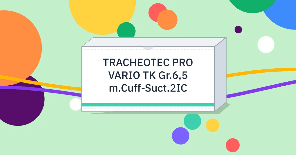 Symbolbild: Packung mit der Aufschrift TRACHEOTEC PRO VARIO TK Gr.6,5 m.Cuff-Suct.2IC (PZN 19909581) – Verfügbarkeit und Bezug in Apotheken in Frankfurt am Main