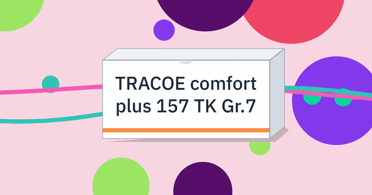 Symbolbild: Packung mit der Aufschrift TRACOE comfort plus 157 TK Gr.7 (PZN 10750512) – Verfügbarkeit und Bezug in Apotheken in Frankfurt am Main