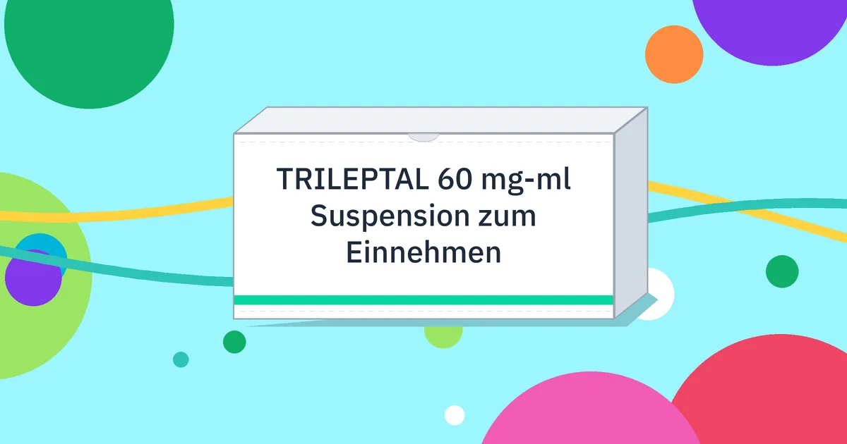 Symbolbild: Packung mit der Aufschrift TRILEPTAL 60 mg-ml Suspension zum Einnehmen (PZN 14058368) – Verfügbarkeit und Bezug in Apotheken in Frankfurt am Main