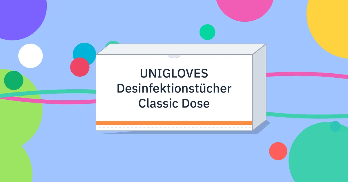 Symbolbild: Packung mit der Aufschrift UNIGLOVES Desinfektionstücher Classic Dose (PZN 18332317) – Verfügbarkeit und Bezug in Apotheken in Frankfurt am Main