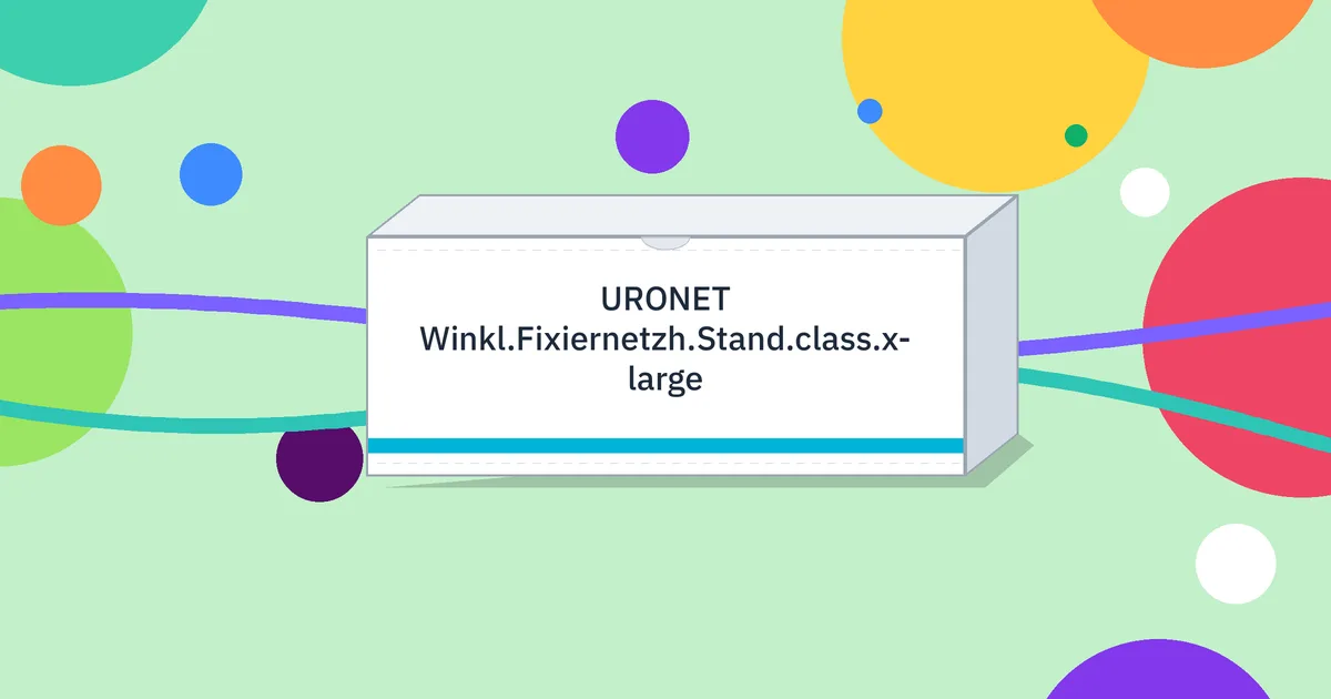 Symbolbild: Packung mit der Aufschrift URONET Winkl.Fixiernetzh.Stand.class.x-large (PZN 08536556) – Verfügbarkeit und Bezug in Apotheken in Frankfurt am Main