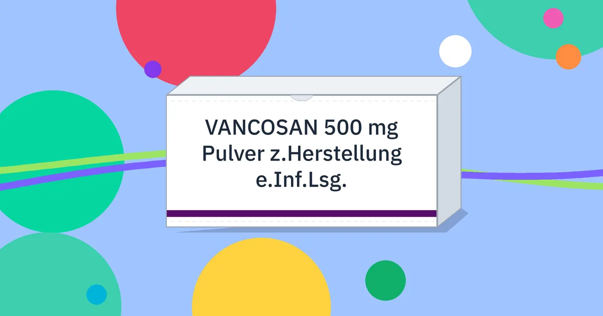 Symbolbild: Packung mit der Aufschrift VANCOSAN 500 mg Pulver z.Herstellung e.Inf.Lsg. (PZN 05025513) – Verfügbarkeit und Bezug in Apotheken in Frankfurt am Main