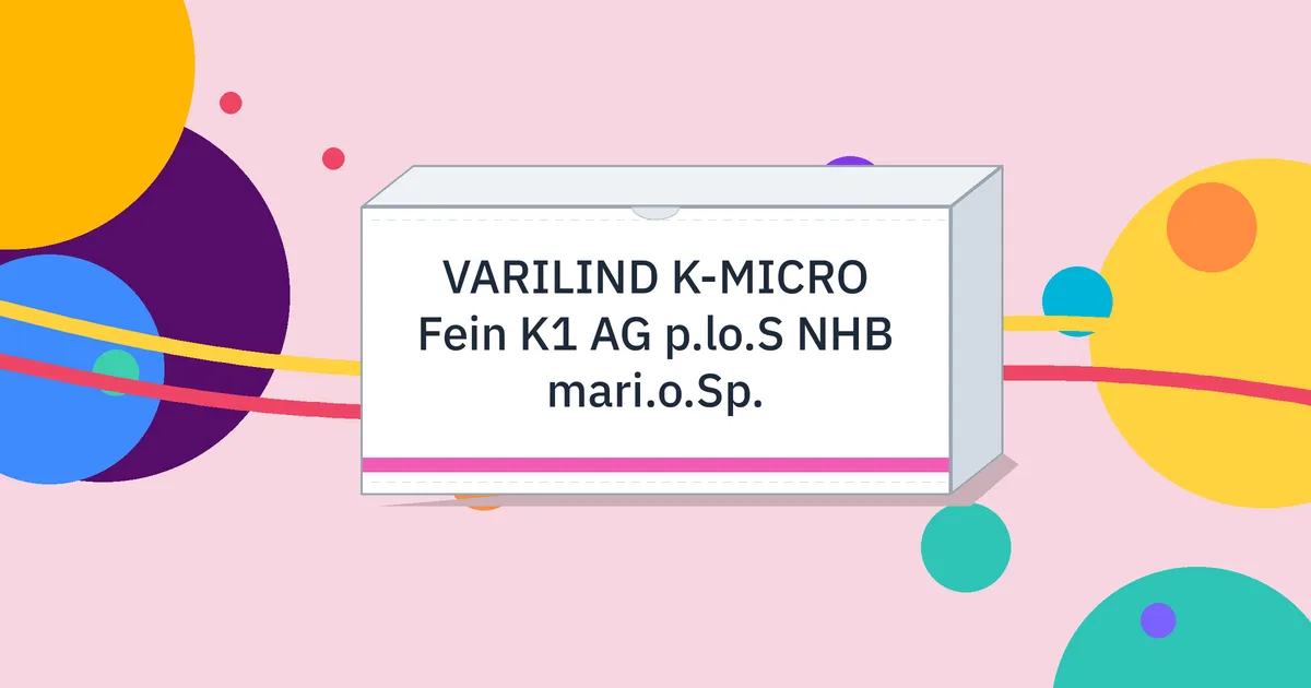Symbolbild: Packung mit der Aufschrift VARILIND K-MICRO Fein K1 AG p.lo.S NHB mari.o.Sp. (PZN 20555059) – Verfügbarkeit und Bezug in Apotheken in Frankfurt am Main
