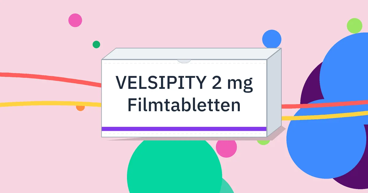 Symbolbild: Packung mit der Aufschrift VELSIPITY 2 mg Filmtabletten (PZN 20379409) – Verfügbarkeit und Bezug in Apotheken in Frankfurt am Main