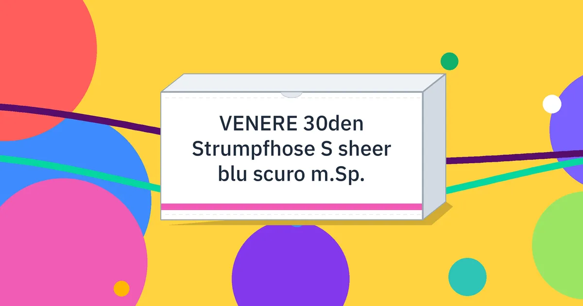 Symbolbild: Packung mit der Aufschrift VENERE 30den Strumpfhose S sheer blu scuro m.Sp. (PZN 16171991) – Verfügbarkeit und Bezug in Apotheken in Frankfurt am Main