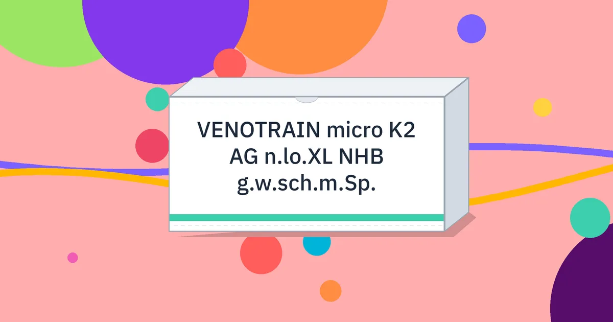 Symbolbild: Packung mit der Aufschrift VENOTRAIN micro K2 AG n.lo.XL NHB g.w.sch.m.Sp. (PZN 09021707) – Verfügbarkeit und Bezug in Apotheken in Frankfurt am Main