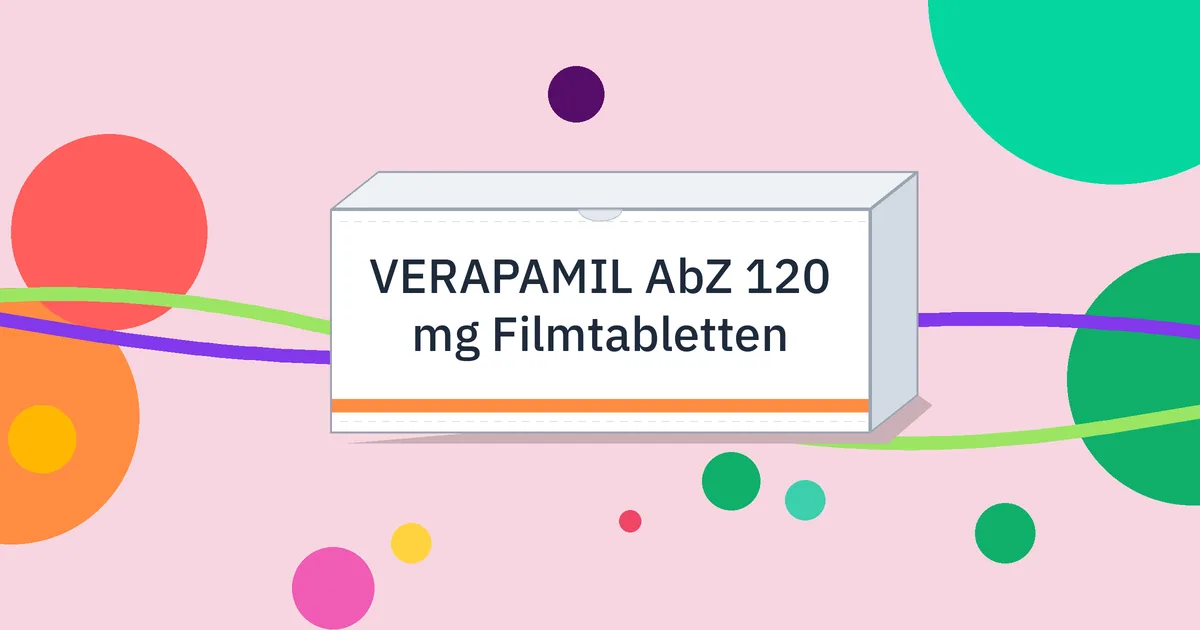 Symbolbild: Packung mit der Aufschrift VERAPAMIL AbZ 120 mg Filmtabletten (PZN 01017238) – Verfügbarkeit und Bezug in Apotheken in Frankfurt am Main