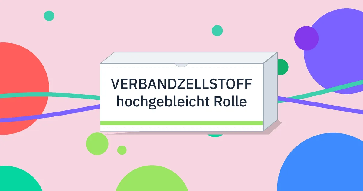 Symbolbild: Packung mit der Aufschrift VERBANDZELLSTOFF hochgebleicht Rolle (PZN 01450840) – Verfügbarkeit und Bezug in Apotheken in Frankfurt am Main