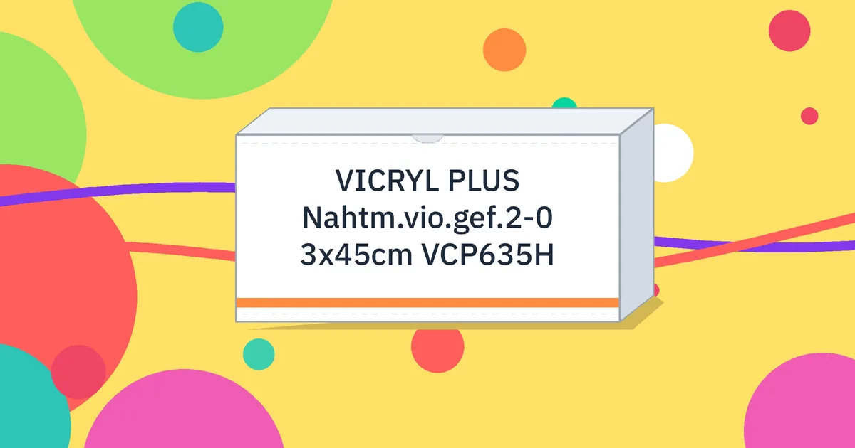 Symbolbild: Packung mit der Aufschrift VICRYL PLUS Nahtm.vio.gef.2-0 3x45cm VCP635H (PZN 20390635) – Verfügbarkeit und Bezug in Apotheken in Frankfurt am Main