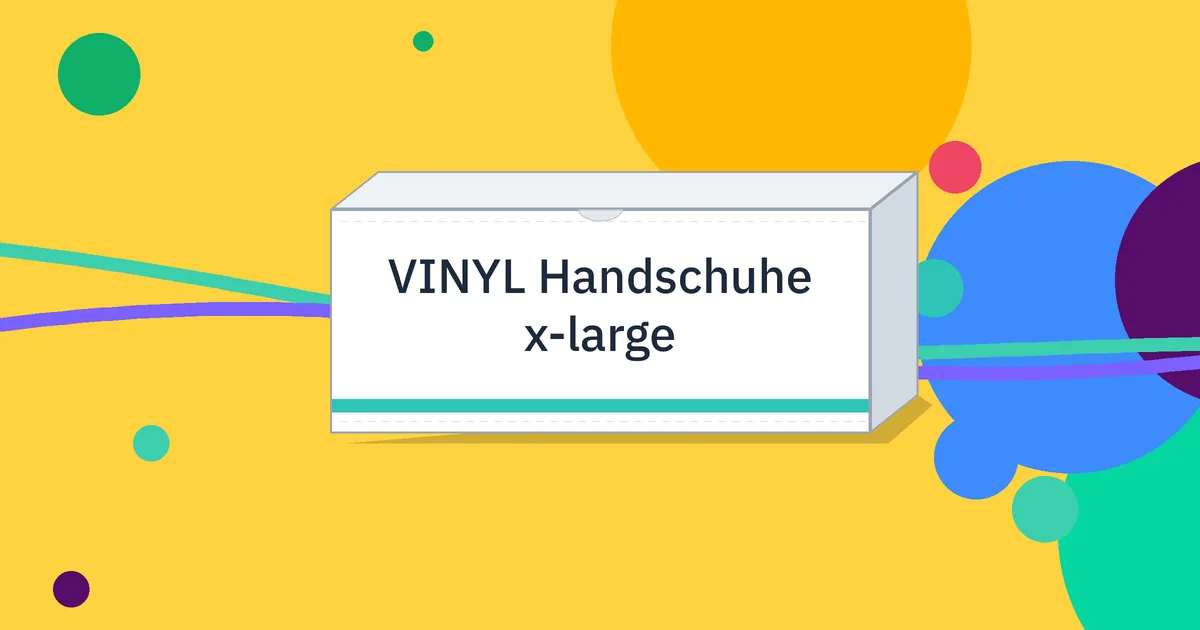 Symbolbild: Packung mit der Aufschrift VINYL Handschuhe x-large (PZN 01413023) – Verfügbarkeit und Bezug in Apotheken in Frankfurt am Main
