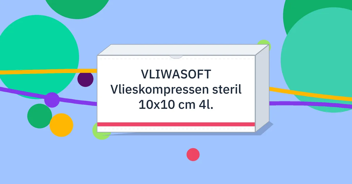Symbolbild: Packung mit der Aufschrift VLIWASOFT Vlieskompressen steril 10x10 cm 4l. (PZN 01730686) – Verfügbarkeit und Bezug in Apotheken in Frankfurt am Main