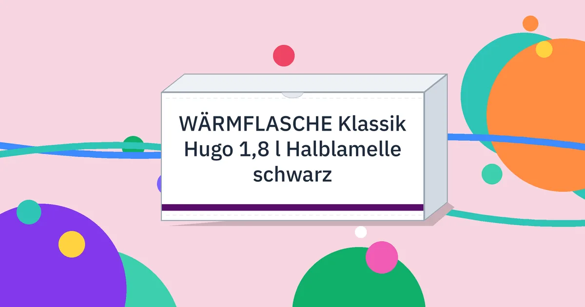Symbolbild: Packung mit der Aufschrift WÄRMFLASCHE Klassik Hugo 1,8 l Halblamelle schwarz (PZN 16791162) – Verfügbarkeit und Bezug in Apotheken in Frankfurt am Main