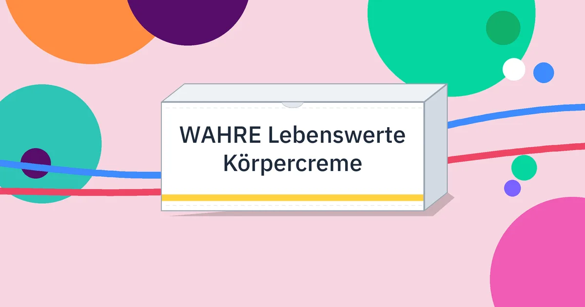 Symbolbild: Packung mit der Aufschrift WAHRE Lebenswerte Körpercreme (PZN 20646655) – Verfügbarkeit und Bezug in Apotheken in Frankfurt am Main