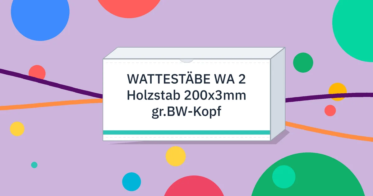 Symbolbild: Packung mit der Aufschrift WATTESTÄBE WA 2 Holzstab 200x3mm gr.BW-Kopf (PZN 06141629) – Verfügbarkeit und Bezug in Apotheken in Frankfurt am Main